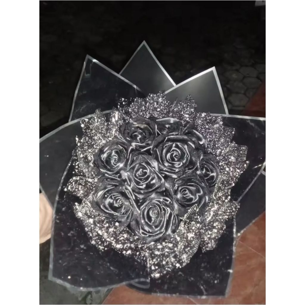 Jual BUKET BUNGA SATIN ROSE GLITTER | Shopee Indonesia