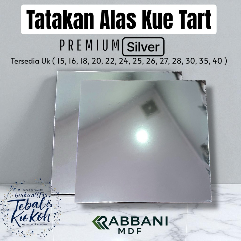 Jual TATAKAN ALAS KUE TART KOTAK / ALAS KUE ULANG TAHUN FOIL SILVER PER ...
