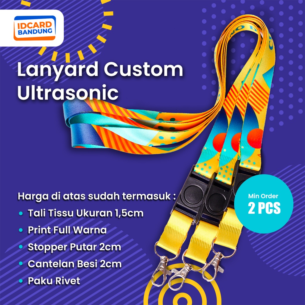 Jual Tali Lanyard Custom Ultra Sonic Print Sublim 2cm cetak 2 muka ...