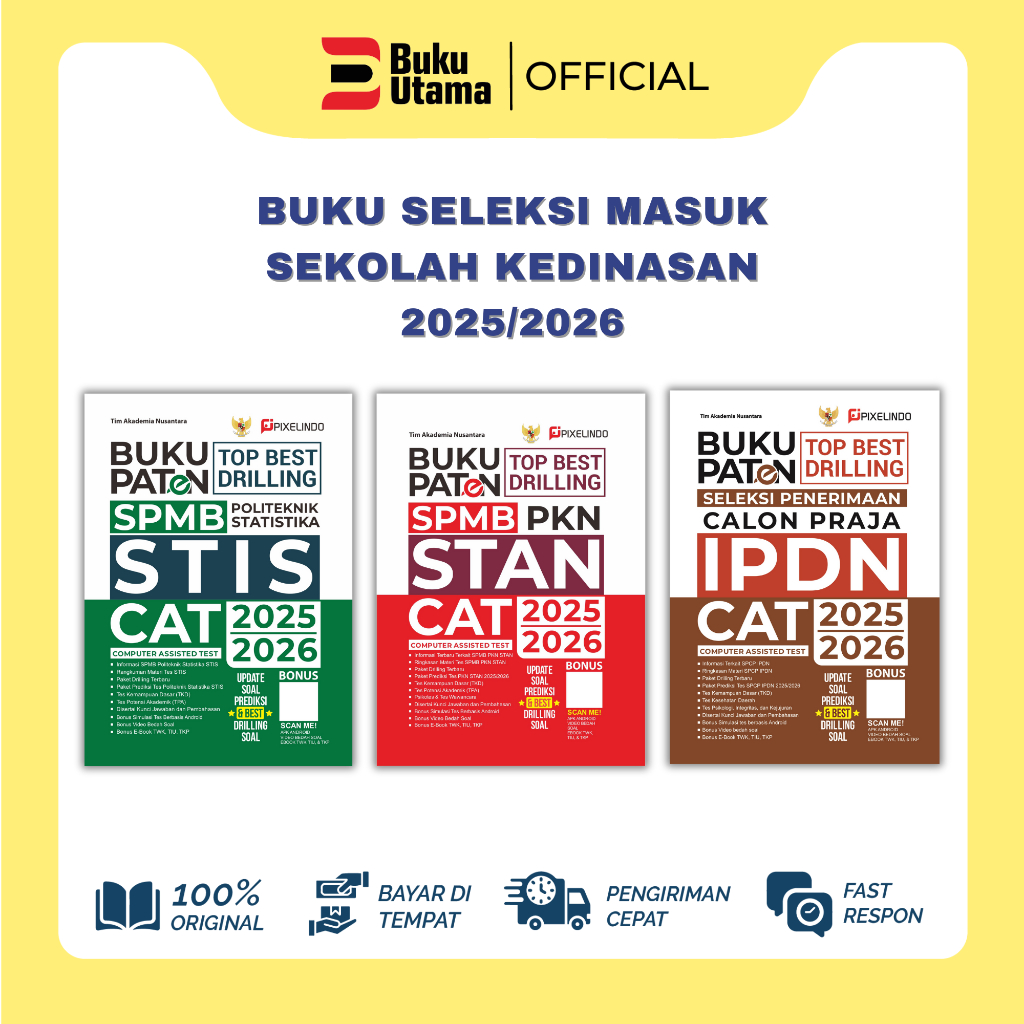 Jual Buku Seleksi Masuk Sekolah Kedinasan 2025/2026 (STIS, STAN, IPDN ...
