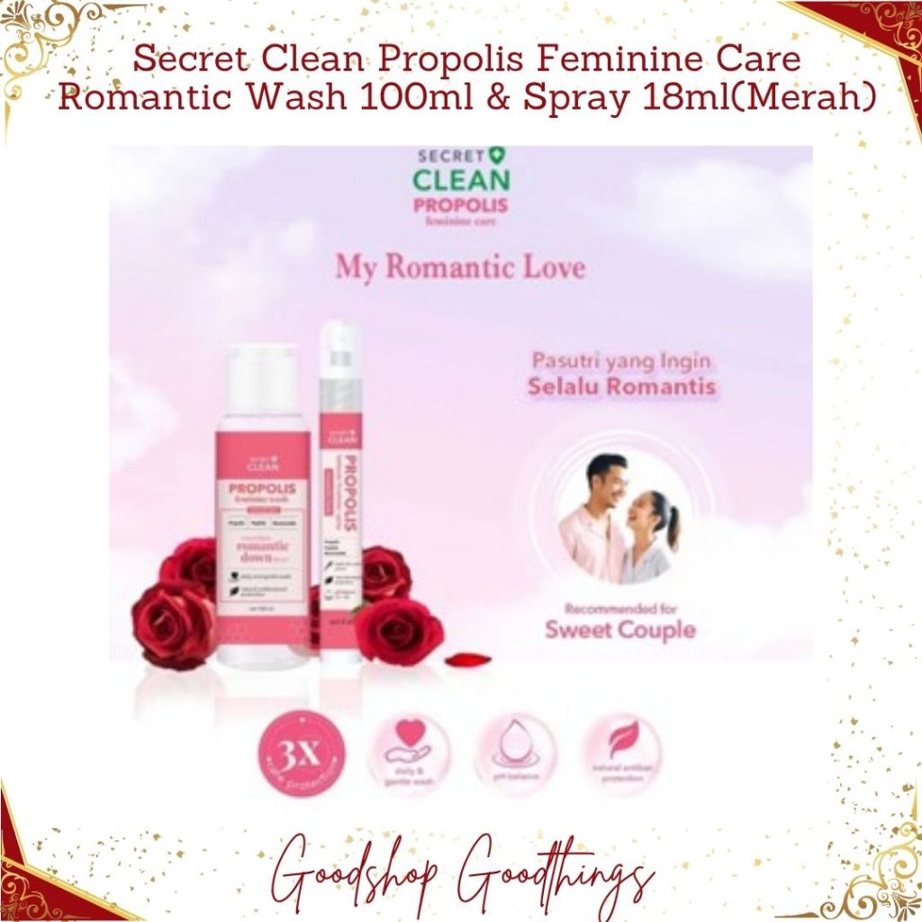 Jual Secret Clean Propolis Feminine Care Romantic Wash 100ml & Spray ...