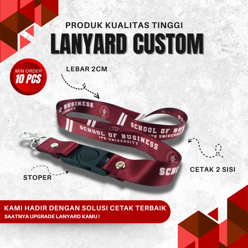 Jual Lanyard Custom Design Bebas Sesuai Keinginanmu Ukuran 2cm 2 sisi ...