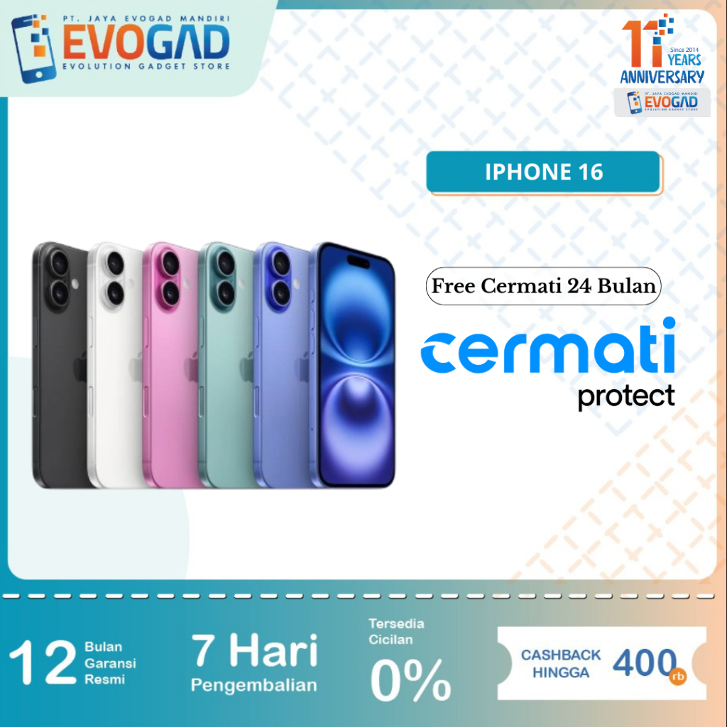 Jual iPhone 16 128GB & 256GB A18 Bionic | Garansi Resmi 2 Tahun Extra ...
