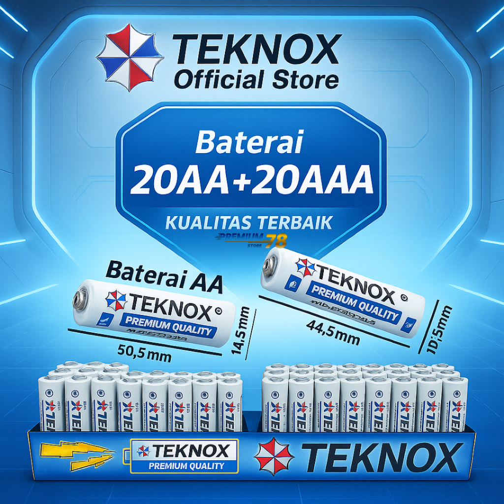 Jual Baterai TEKNOX Premium AA/A2 dan AAA/A3 - 20pcs - Awet Remot AC ...