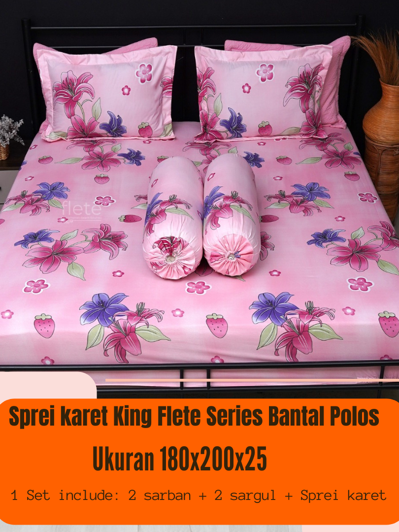 Jual FLETE- Sprei Karet King Size 180x200 Tinggi 25cm Motif Bunga ...