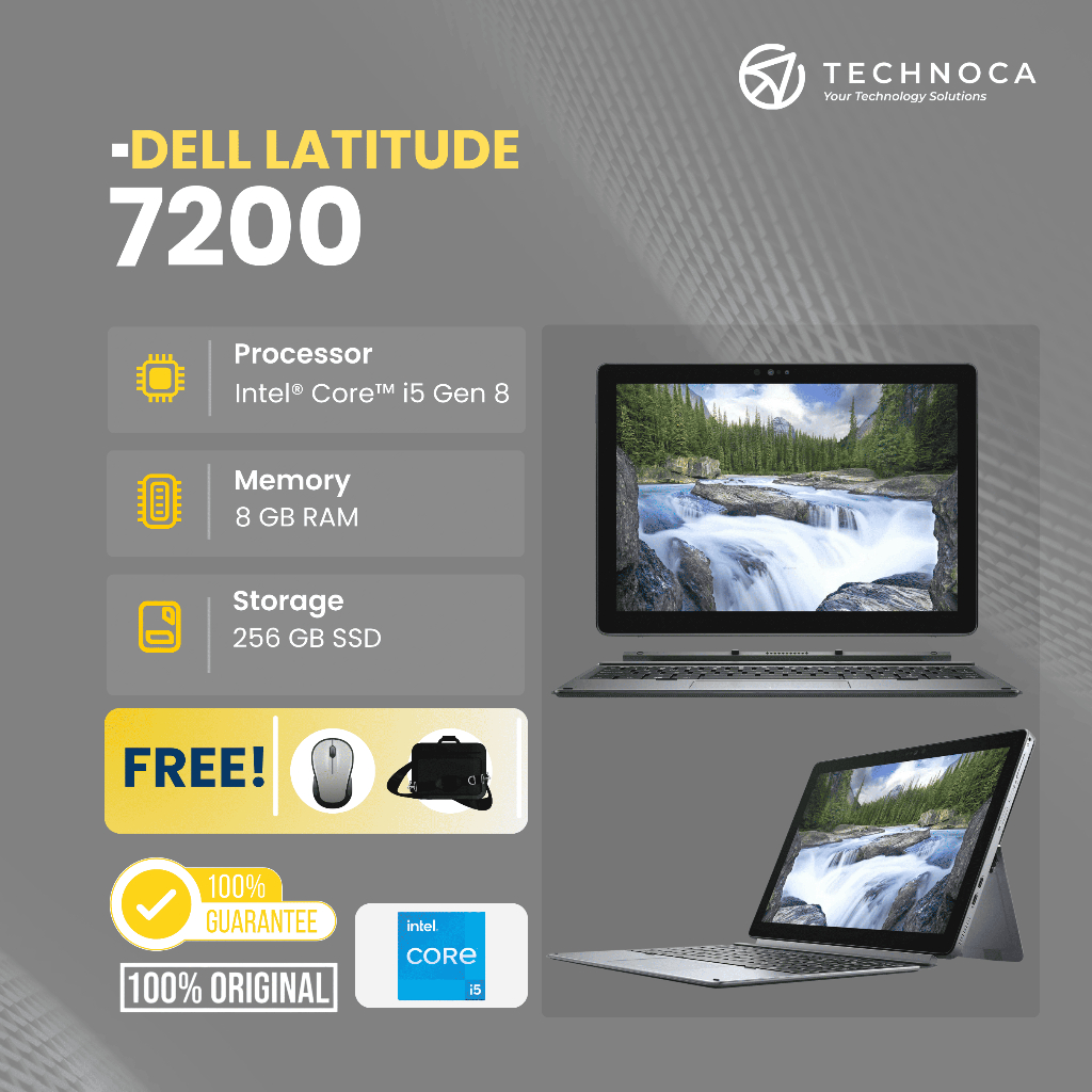 Jual 2IN1 DELL LATITUDE 7200 CORE I5 GEN8 RAM 8GB SSD 256GB TOUCSCREEN ...