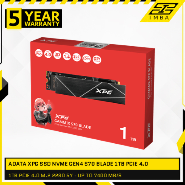 Jual ADATA XPG SSD NVME GEN4 S70 BLADE 1TB PCIE 4.0 M.2 2280 5Y - UP TO 7400 MB/S | Shopee Indonesia