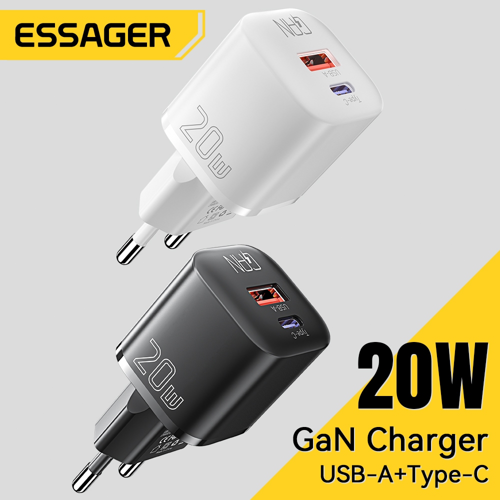 Jual Essager 20W GaN Pengisi Daya Cepat pengisi daya Pengisi Daya Ponsel QC 3.0 USB Tipe C PD ...