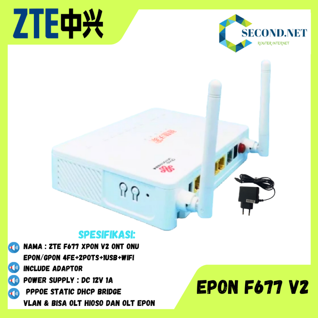 Jual Modem Ont F677 V2 XPON Epon Gpon 1G 1Usb 4Fe Support OMCI - Original Firmware Hijau ...