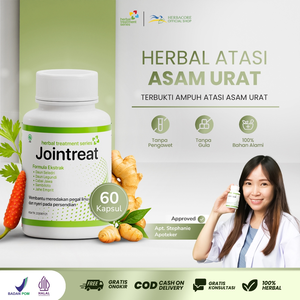 Jual Jointreat 60 Kapsul - Obat Herbal Asam Urat Ampuh untuk Nyeri ...