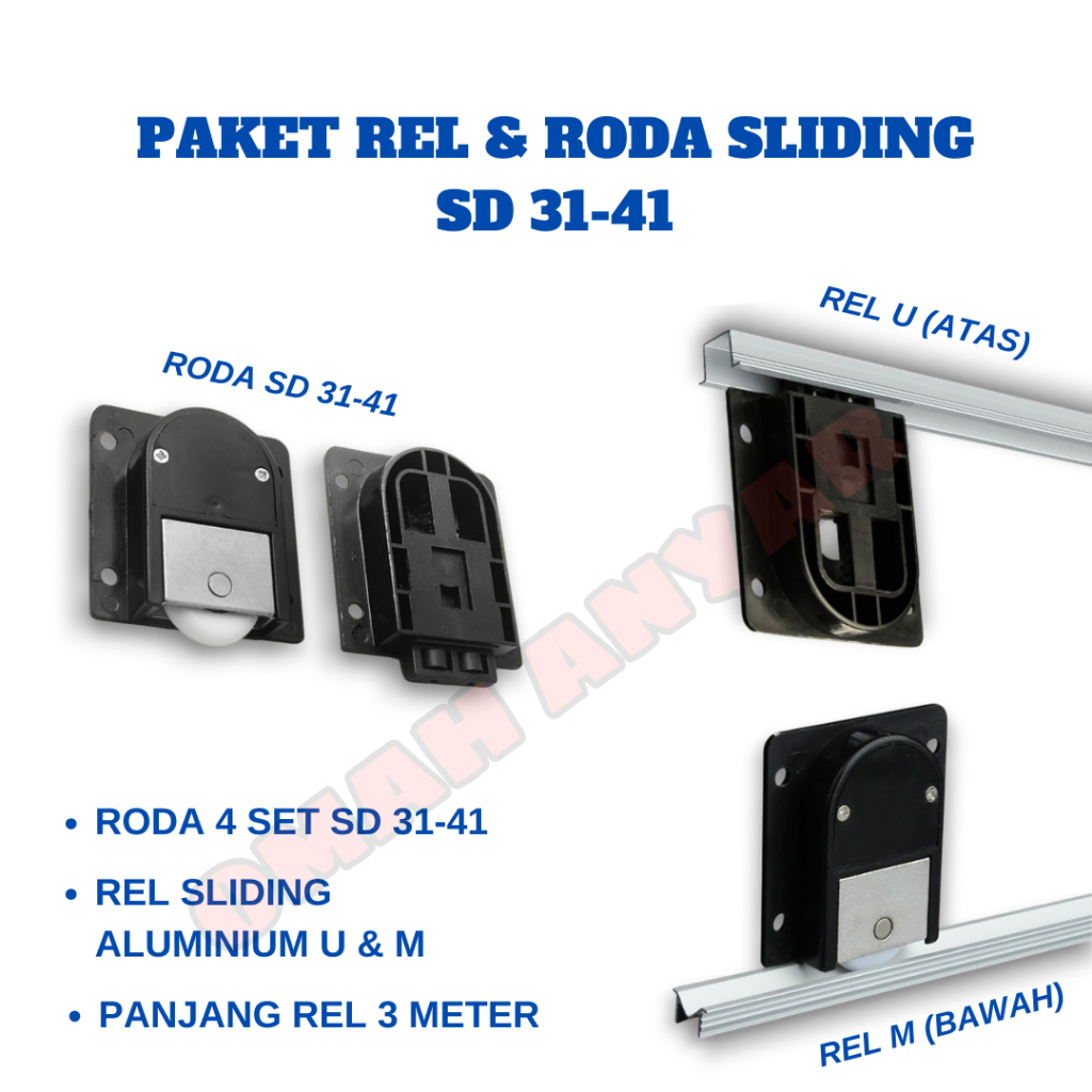 Jual Paket Rel Roda Sliding Lemari Huben SD- 3141 | Shopee Indonesia