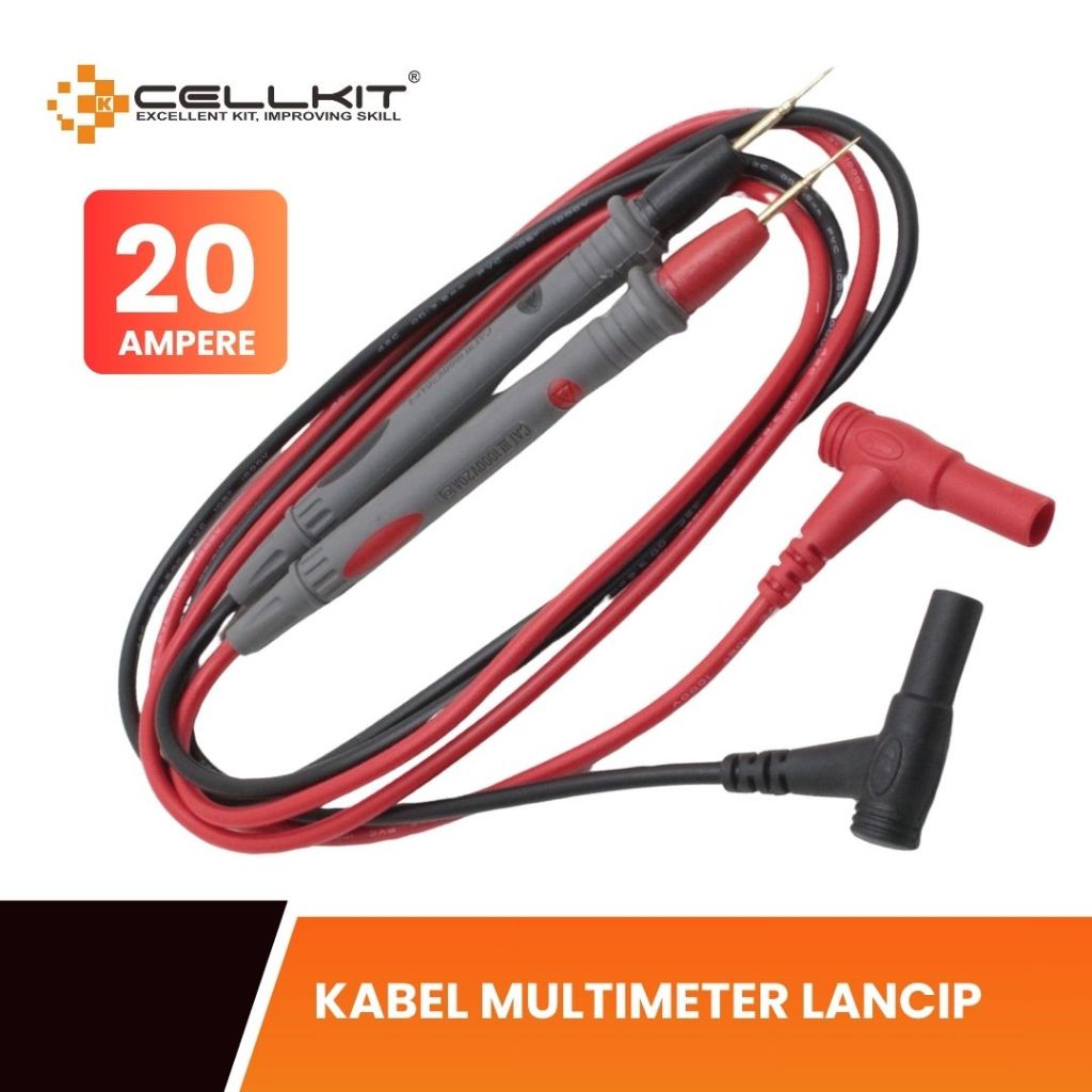 Jual CELLKIT Kabel Multimeter Multitester Jarum Lancip 20A | Shopee ...