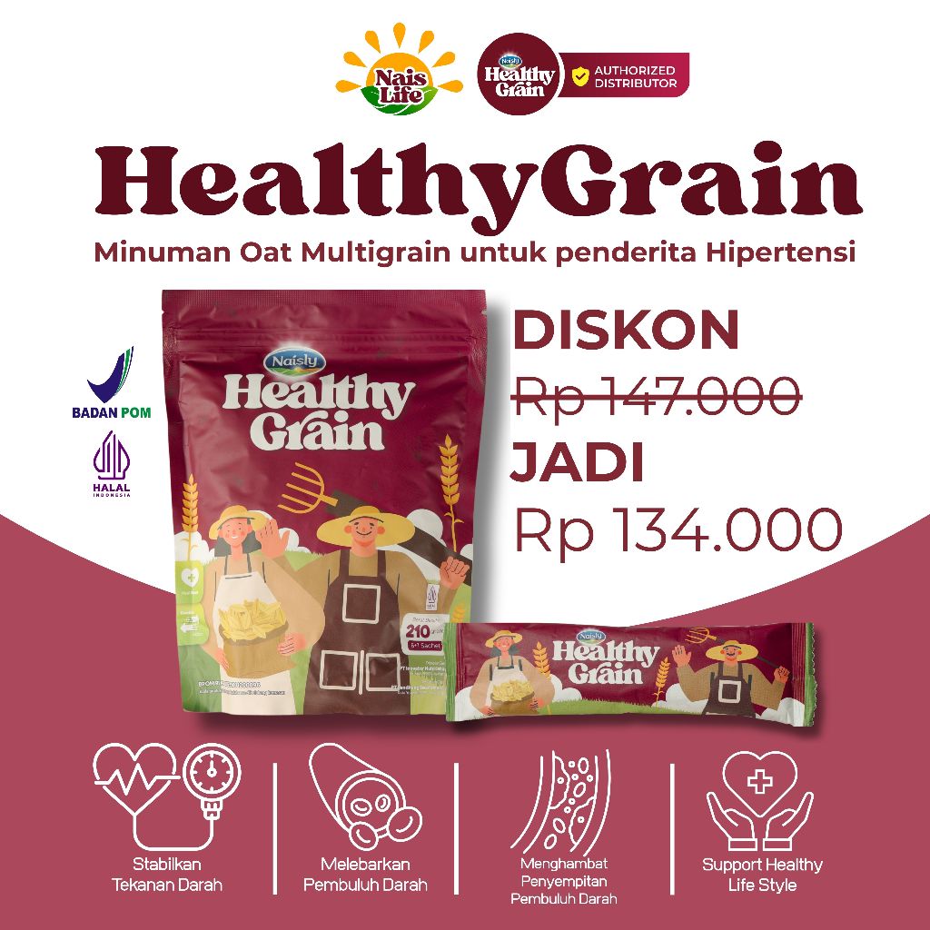 Jual HealthyGrain 1 Pouch Asli Oat Multigrain Sehat untuk Menurunkan ...