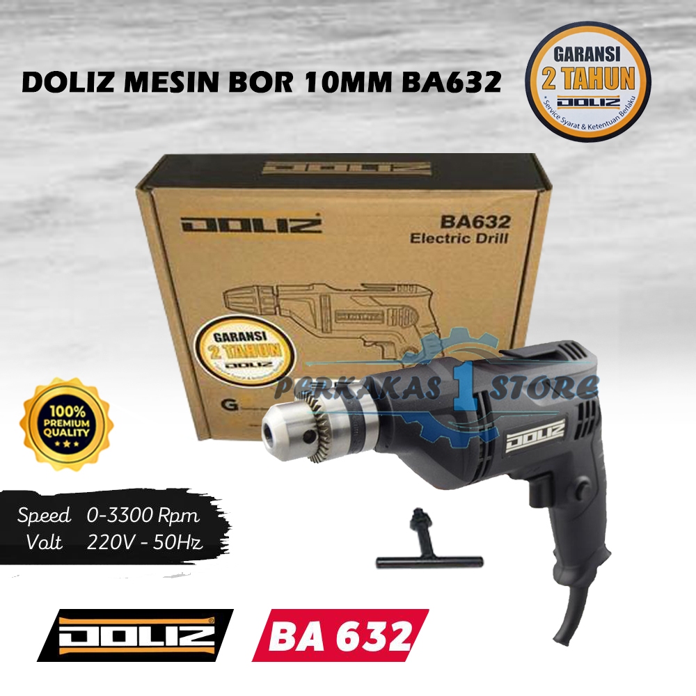 Jual DOLIZ BA-632 Mesin Bor Listrik 10mm Bolak Balik Electric Drill Bor ...