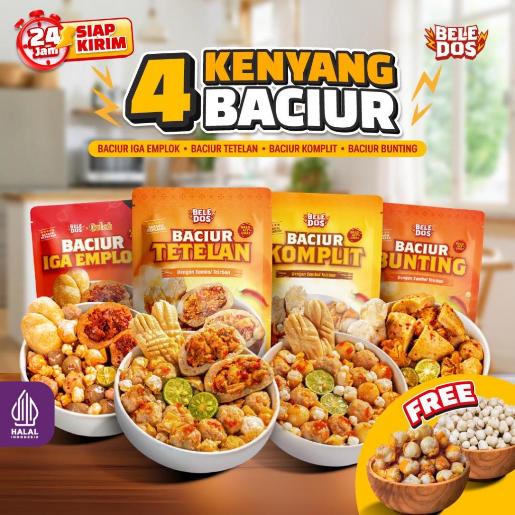 Jual Paket 4 Kenyang Baciur Beledos / Baciur Iga Emplok 250 gram ...