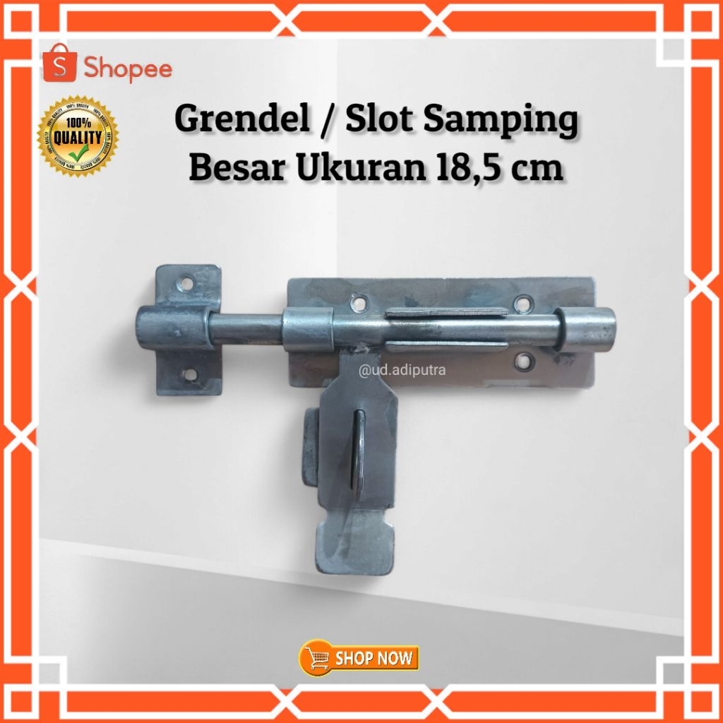 Jual GRENDEL PINTU SLOT SAMPING BESAR UKURAN 18,5 CM AKSESORIS KUNCIAN ...