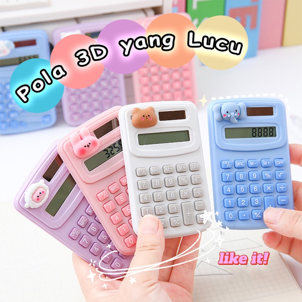 Jual Kalkulator Saku Pastel Lucu 8 Digit Karakter Kartun Anak Bertenaga ...