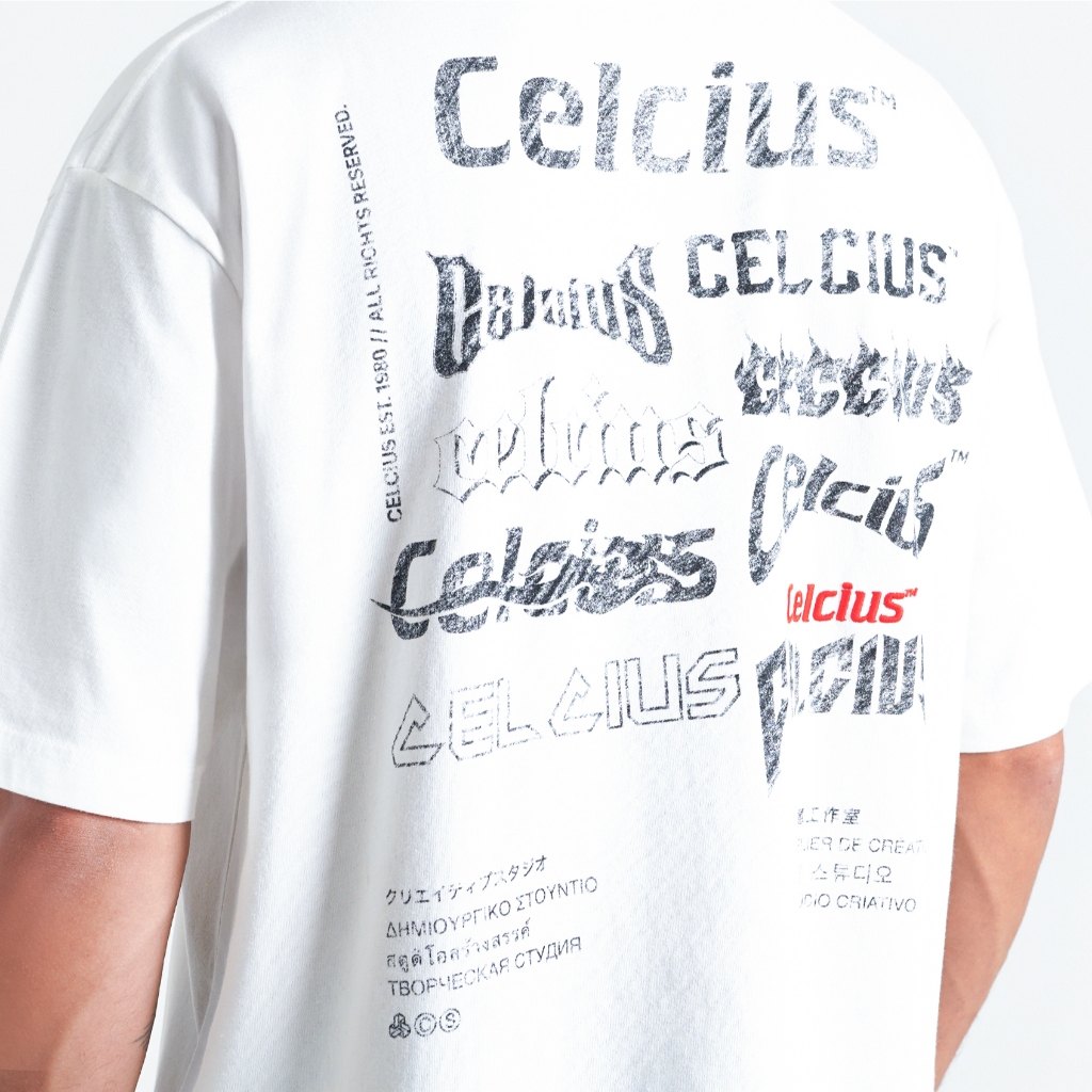 Jual CELCIUS Multiple Logo Graphic Oversize T-Shirt LIN001350C Off ...