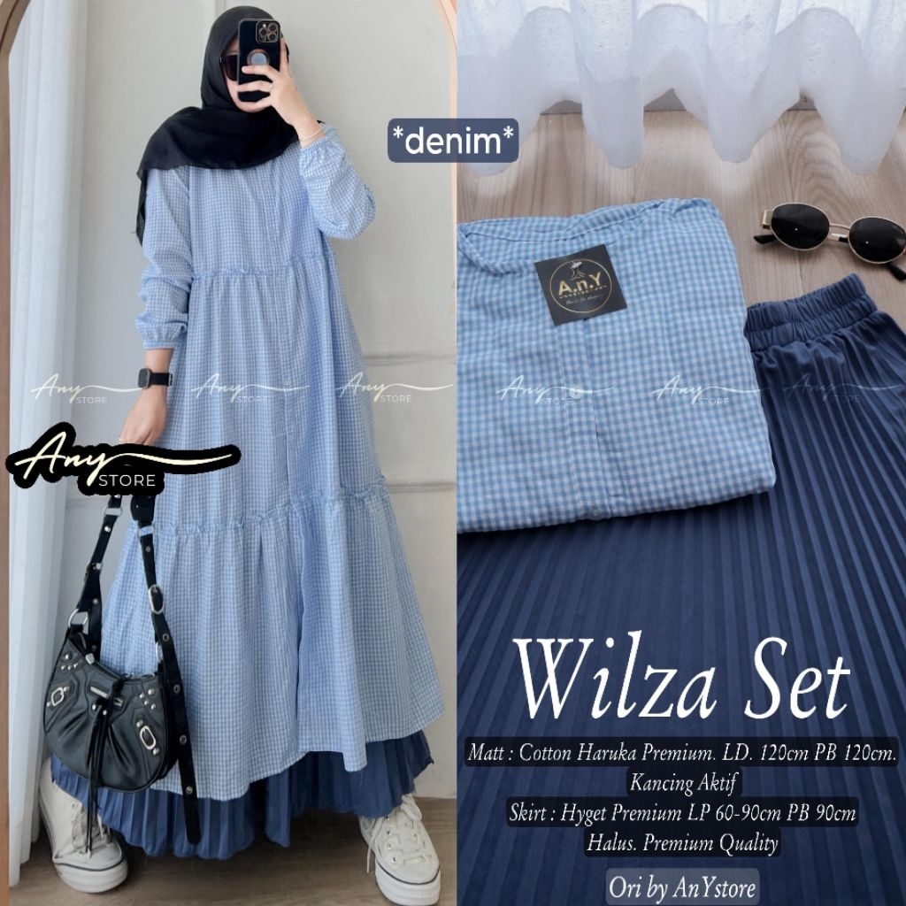 Jual Wilza Baju Setelan Rok Polos Kotak Kotak | Shopee Indonesia