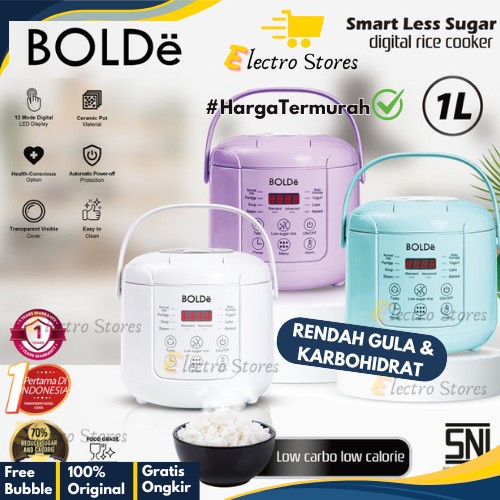Jual BOLDe Rice Cooker Digital Smart Less Sugar 1L Ceramic Garansi ...