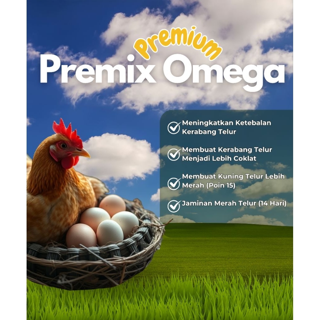 Jual Premix Omega Premium @1kg, meningkatkan kualitas telur, mendukung ...