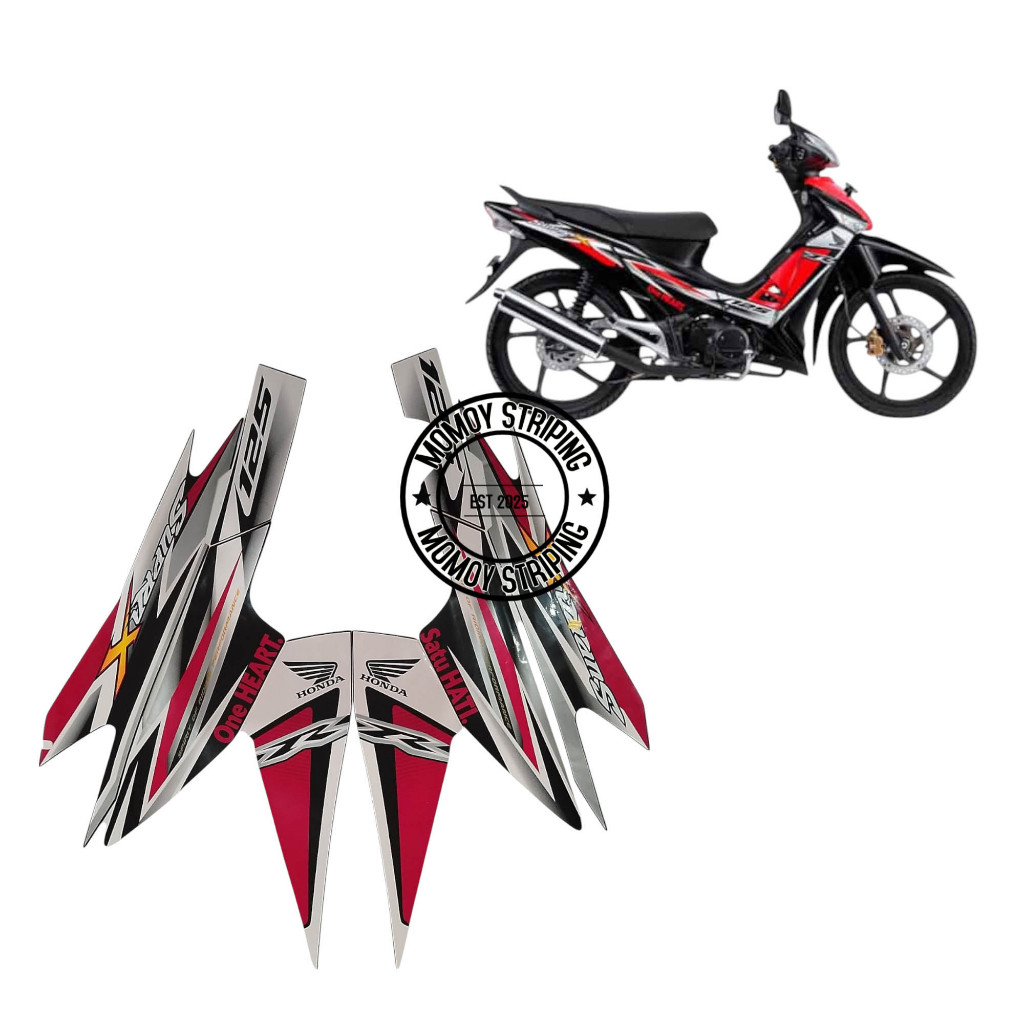 Jual STIKER STRIPING SUPRA X 125 R 2013 HITAM MERAH | Shopee Indonesia