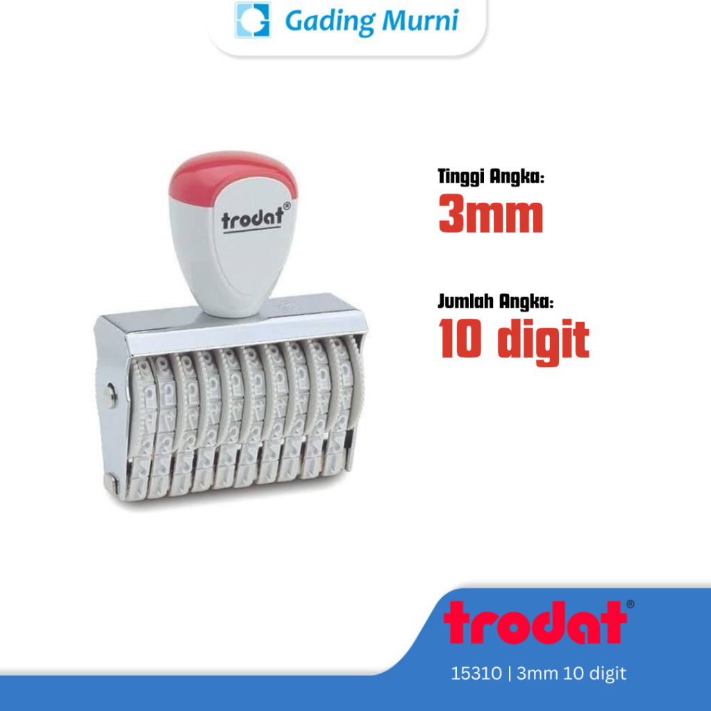 Jual Stempel trodat angka 15310, 15312, 15320 Tinggi angka 3mm | Shopee ...