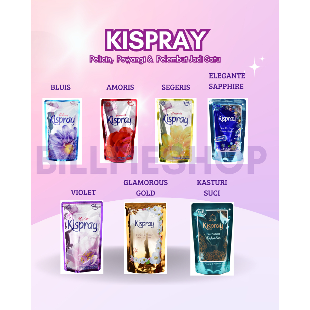 Jual Kispray Pelicin, Pewangi dan Pelembut Refill 280 Ml - Ecer/Pewangi Pakaian | Shopee Indonesia