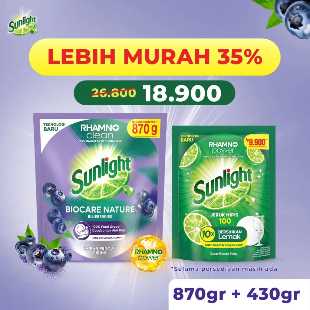 Jual [BELI 2 LEBIH HEMAT] Buy Sunlight Sabun Cuci Piring Biocare Nature ...