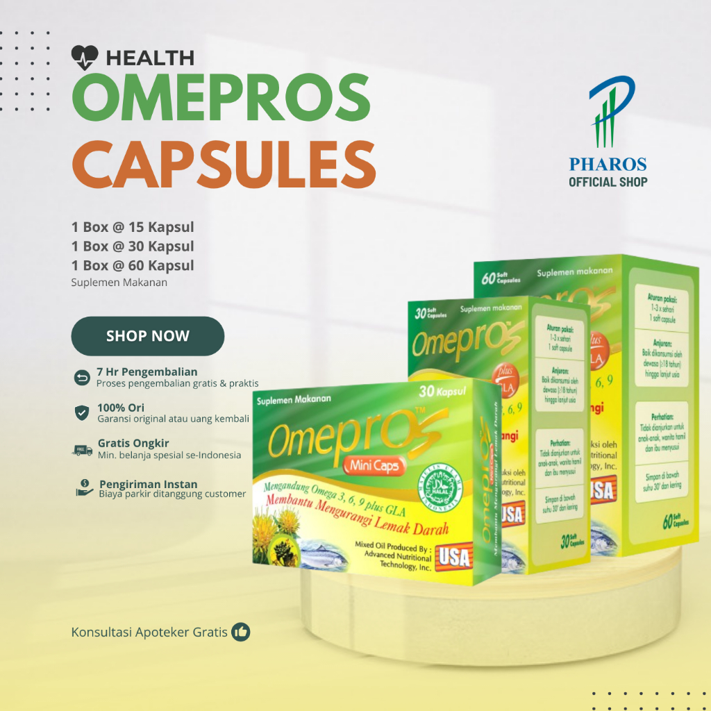 Jual Omepros Mini Caps 10 & 30 Kapsul / Omepros Soft Capsules 30 & 60 ...