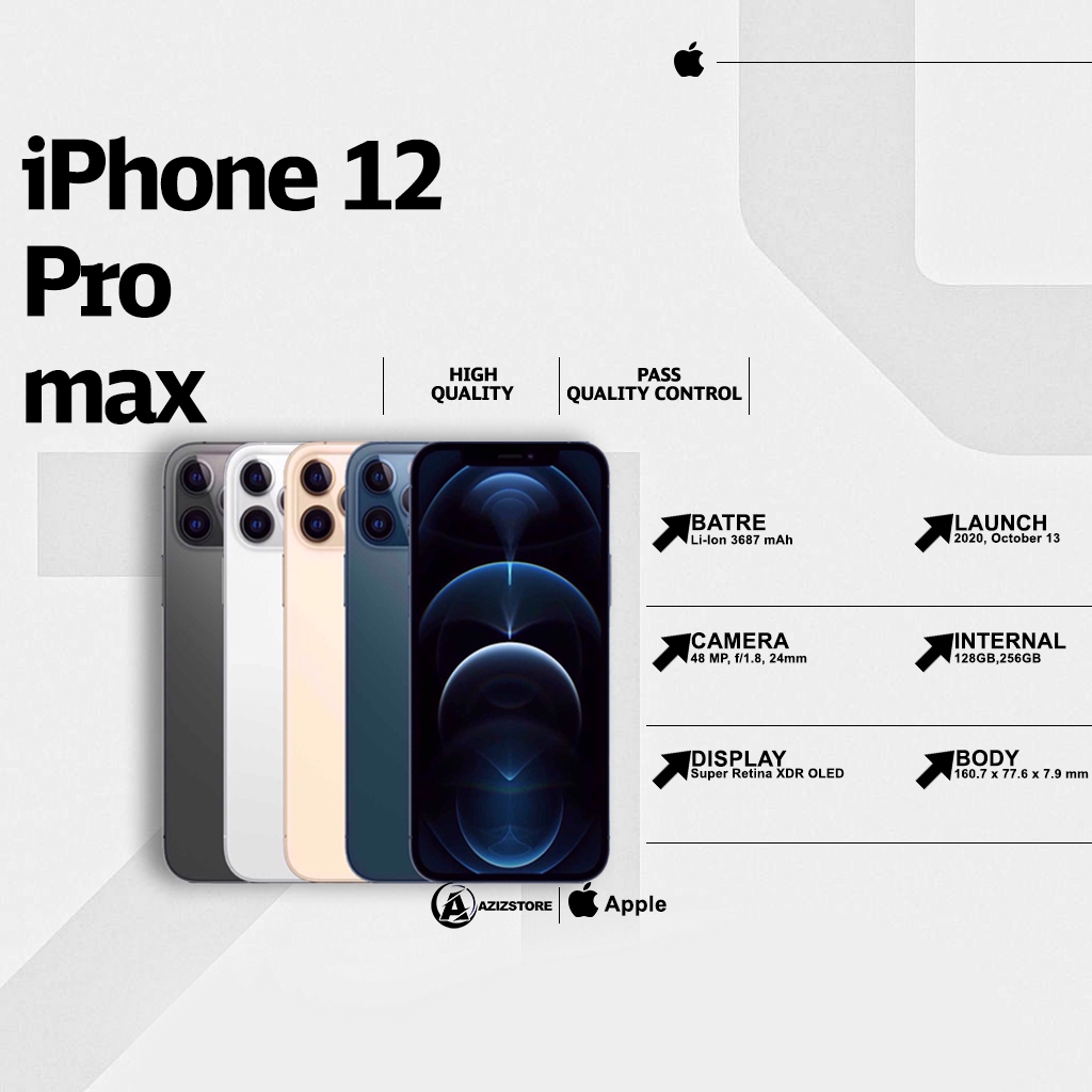 Jual iPhone 12 Pro Max 256GB 128GBSecond aman mulus no minus | Shopee ...