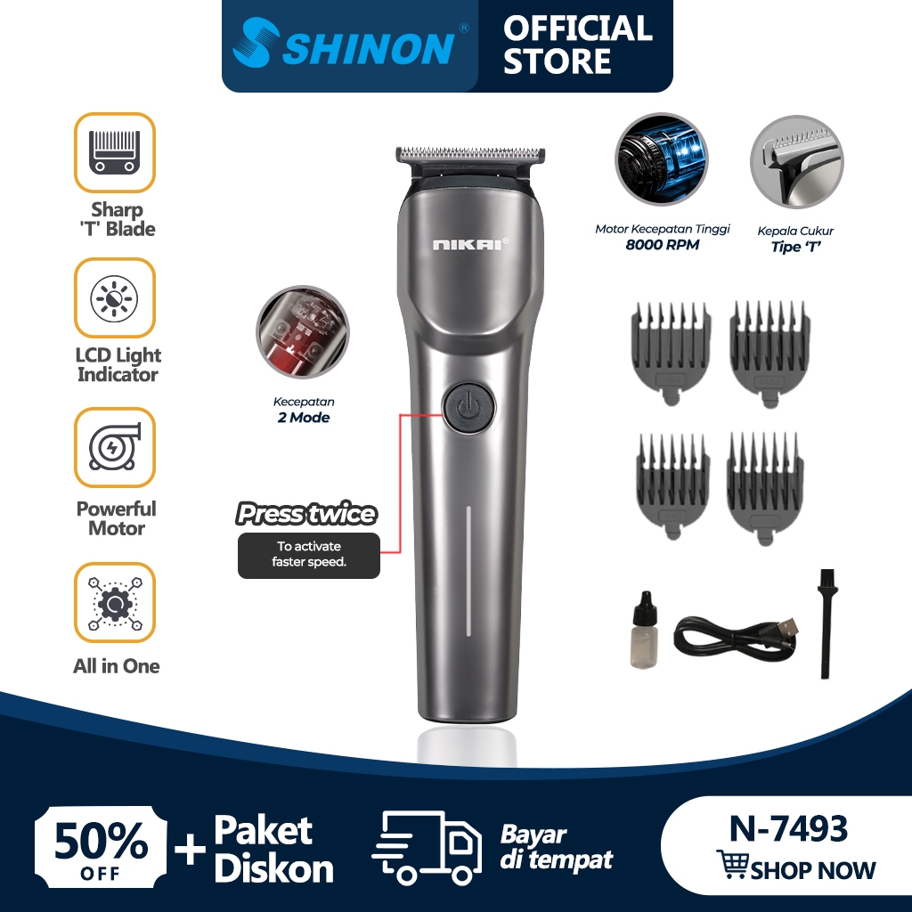 Jual NIKAI N-7493 Smart Trimmer Electric Shaver Type-C Alat Cukur Mesin ...