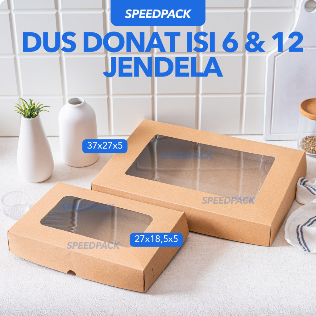 Jual Dus Donat isi 6 dan isi 12 Jendela 27x18.5x5 & 37x12x5 | Box Kue ...