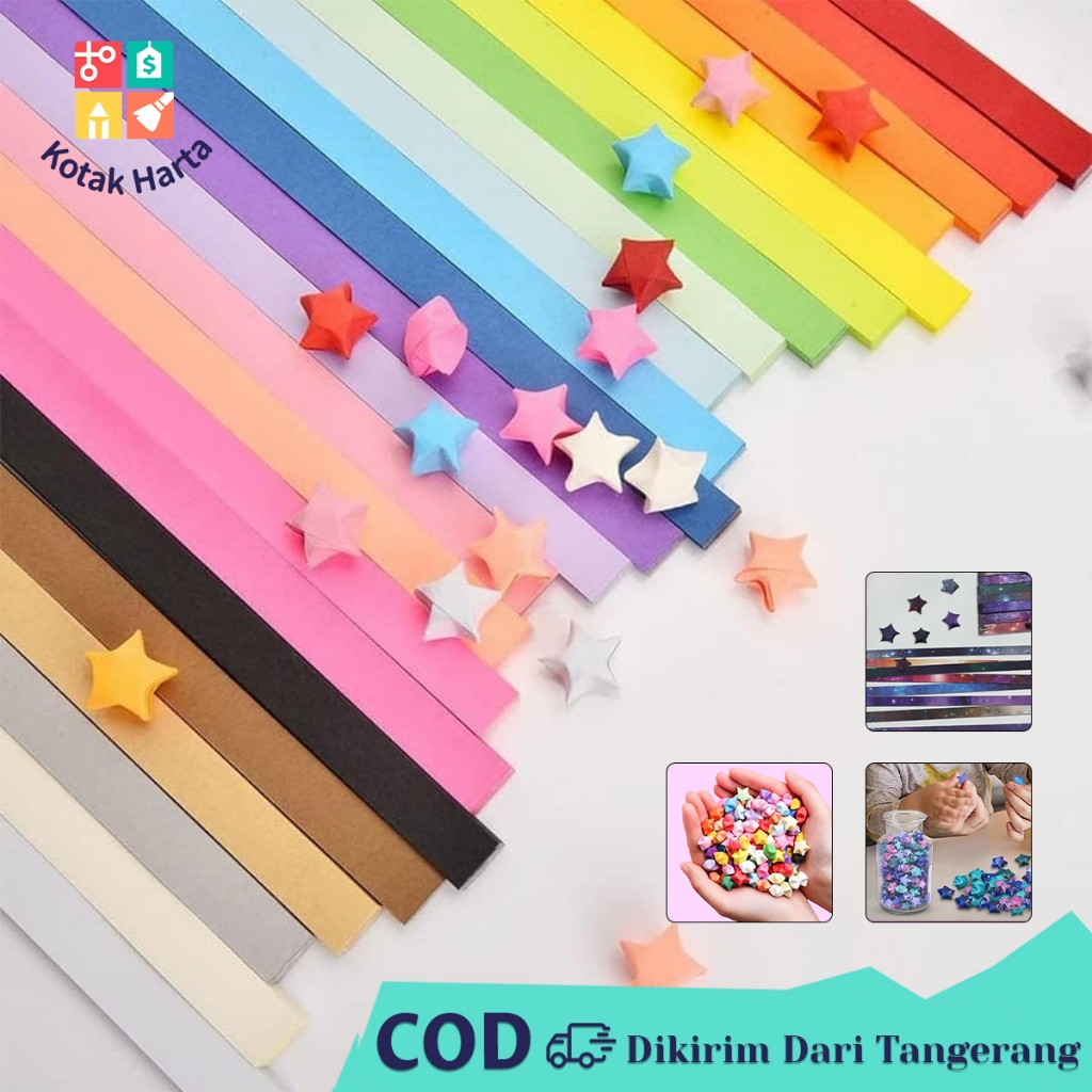 Jual Kertas Bintang Warna Warni 540pcs Rainbow Star Origami Paper ...
