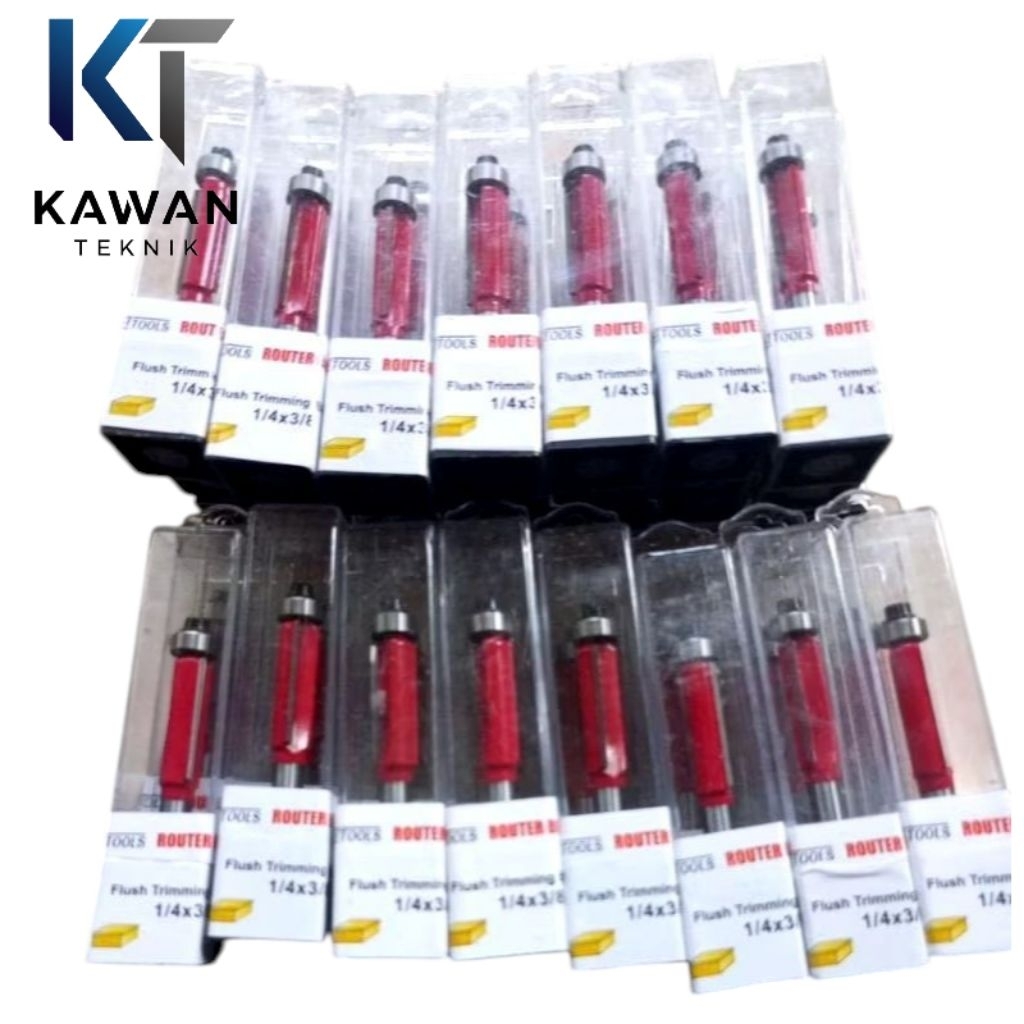 Jual Mata bor profil kayu lurus router straight bit 1/4" x 3/8 (10mm ...