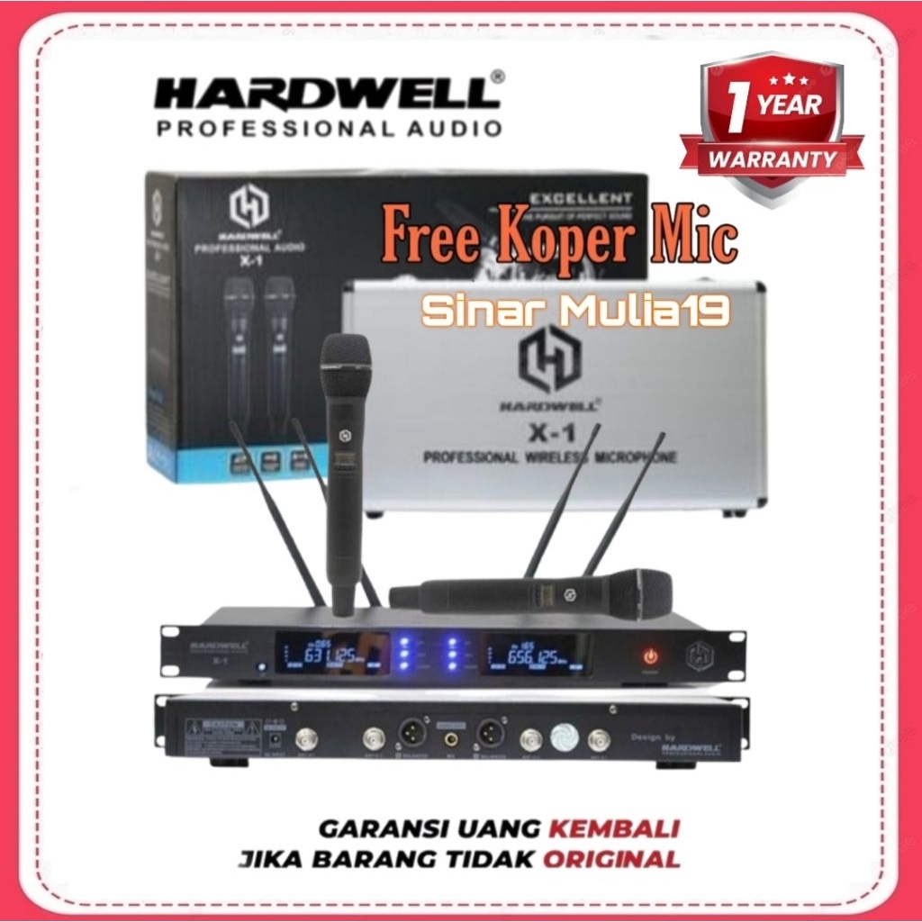 Jual Mic Wireless Hardwell X1 / X-1 Original Dual Mic Handheld [ Free ...