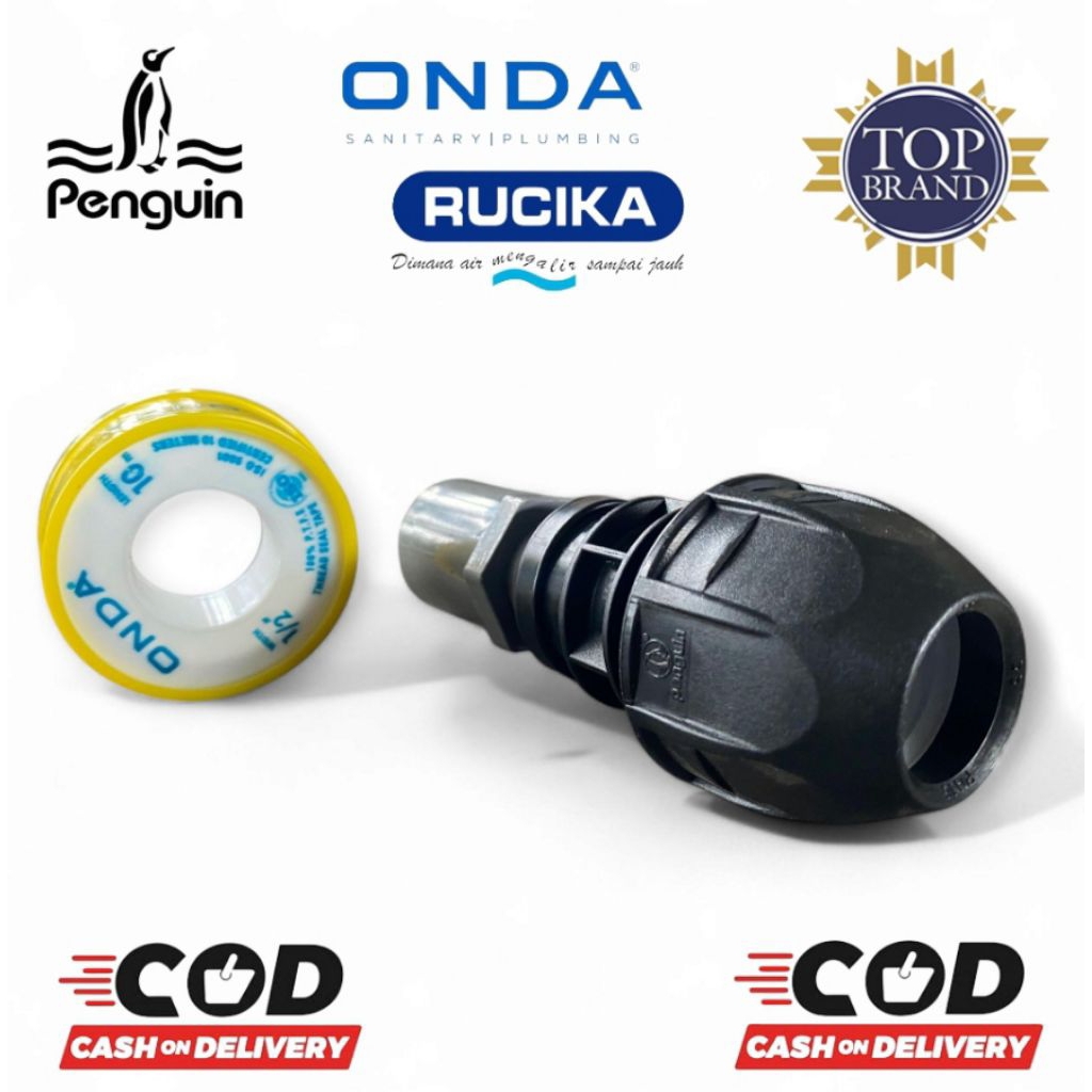 Jual sambungan pipa HDPE ke pipa PVC ukuran 1/2" inch / SDL / FTA ...