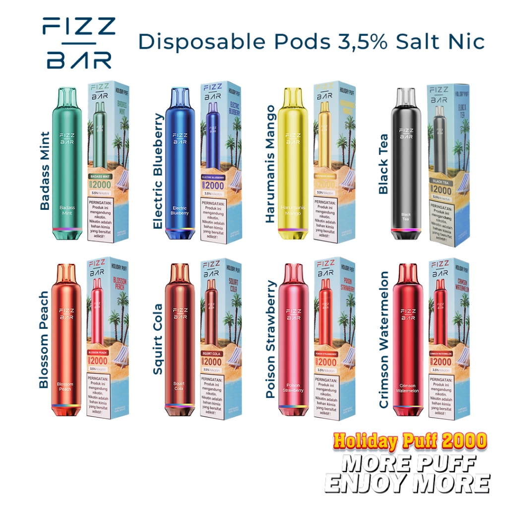 Jual FIZZ BAR Disposable Pods 2000 Puff - Fruity Series Disposable Vape ...