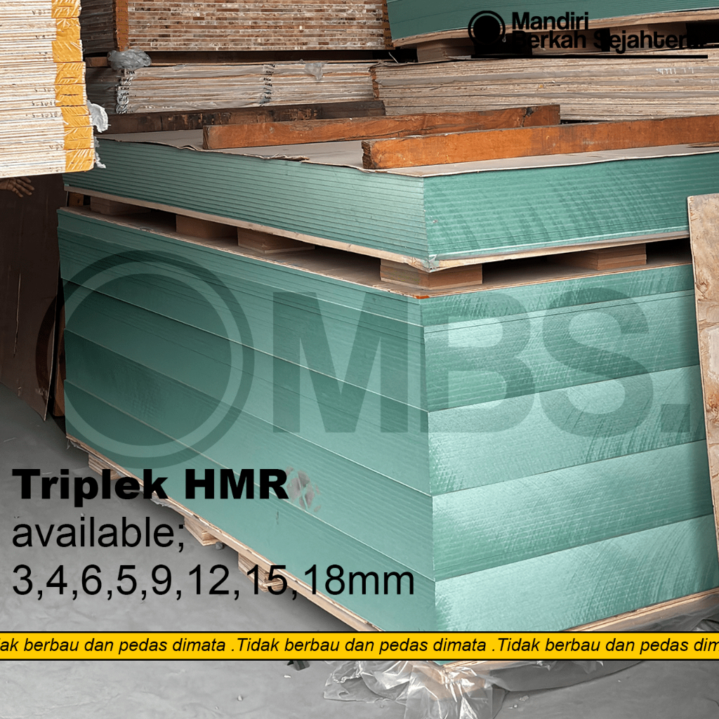 Jual Triplek HMR Hijau Tebal 3-18mm, Papan Kayu Olahan Serat Tahan ...
