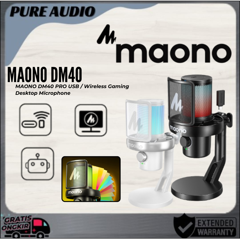 Jual MAONO DM40 PRO USB / Wireless Gaming Desktop Microphone | Mic ...
