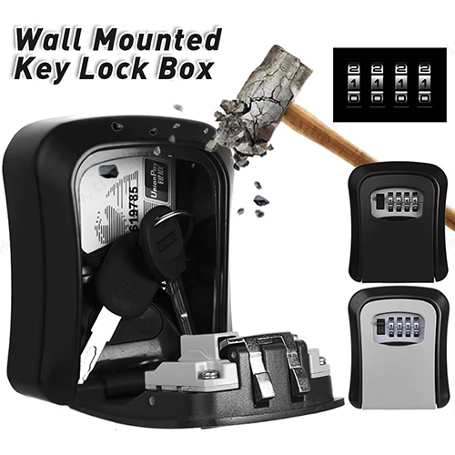 Jual Key Safe Box Outdoor 4 Digit Wall Mount Lock Kotak Kunci Dinding ...