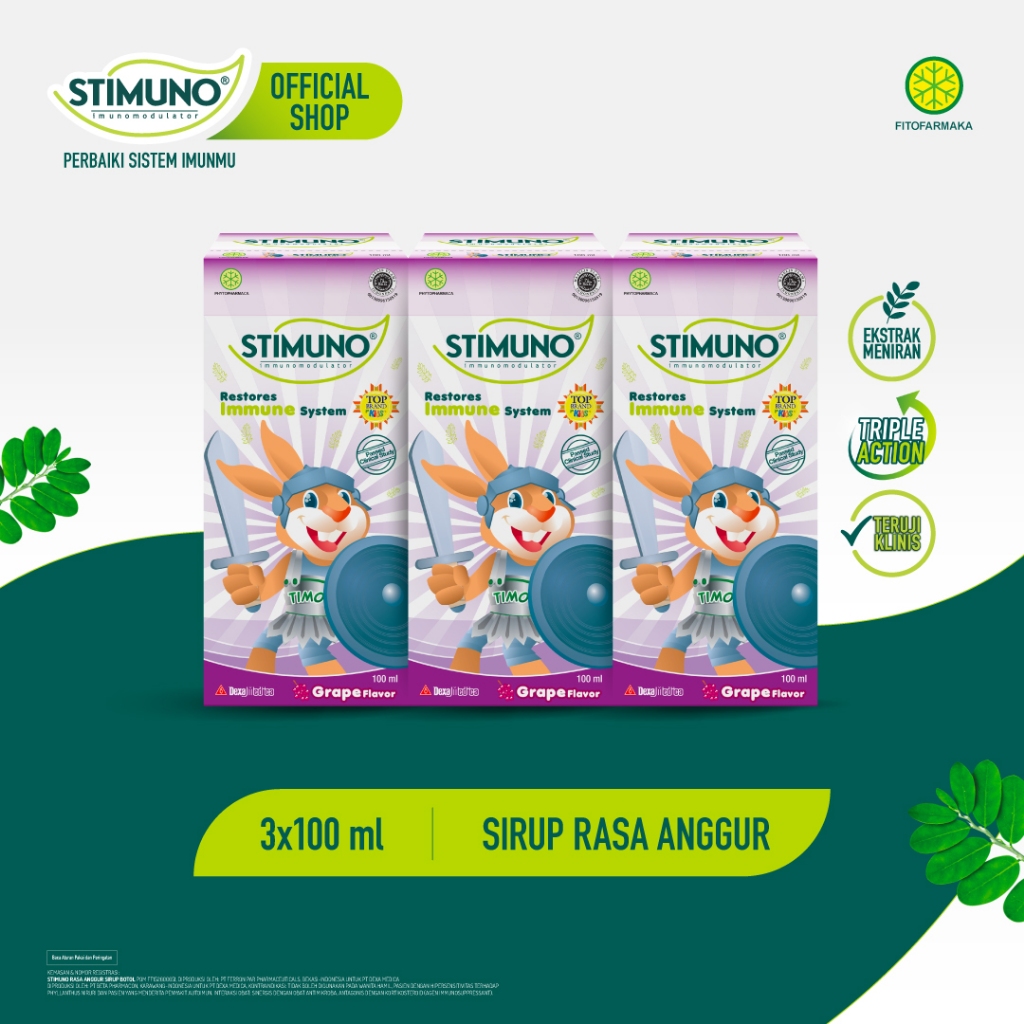 Jual Stimuno Sirup Anggur 100 ml Suplemen Imun Herbal | Triple Pack ...