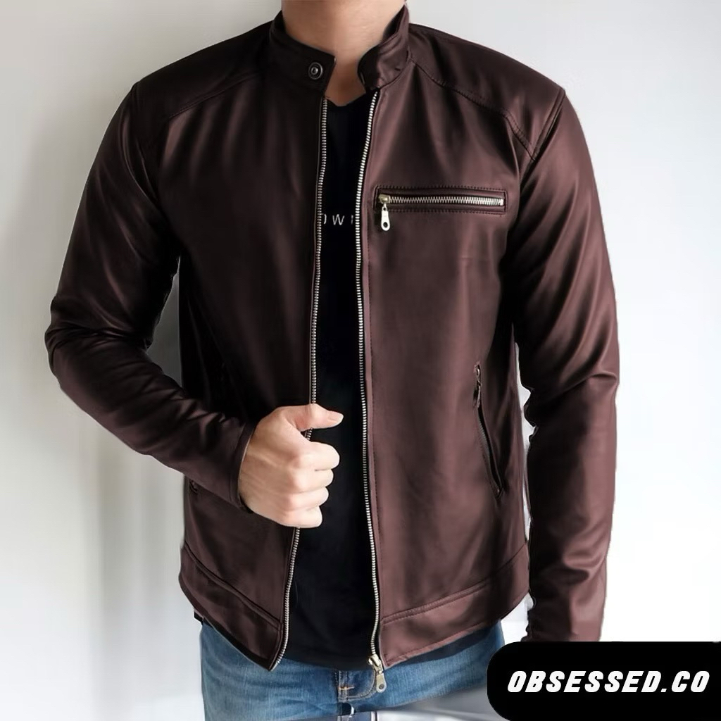 Jual Jaket Kulit Pria Warna Hitam dan Coklat Ukuran M L XL XXL Tahan ...