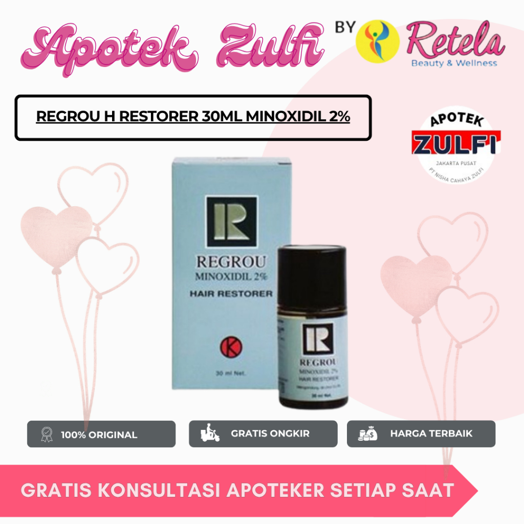 Jual REGROU H RESTORER 30ML MINOXIDIL 2% UNTUK RAMBUT RONTOK ATAU ...