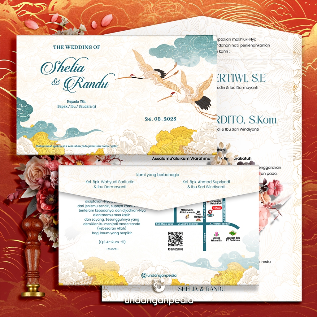 Jual Undangan Pernikahan Semi Amplop. Bahan Laminating, Jasmine (Gliter ...