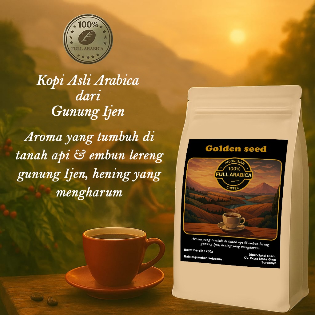 Jual BUBUK KOPI ARABIKA MURNI 1 KG / KOPI ARABIKA IJEN 1000 GRAM / KOPI ...
