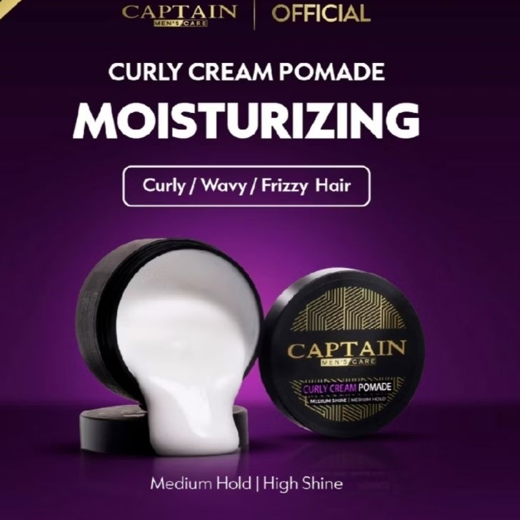 Jual (Size Travel) Captain Hair Pomade Curly Rambut Keriting Gelombang ...