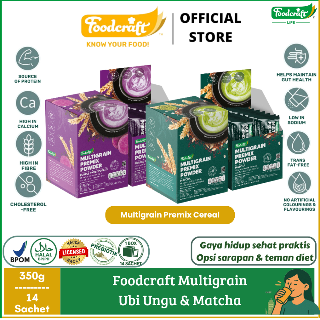 Jual Foodcraft Multigrain Sereal Premix Sehat Light Meal Replacement ...