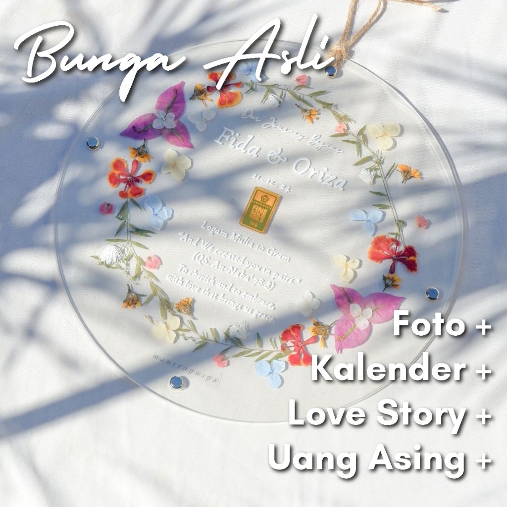 Jual Frame Mahar D30 BUNGA ASLI | pernikahan akrilik pengantin nikah ...
