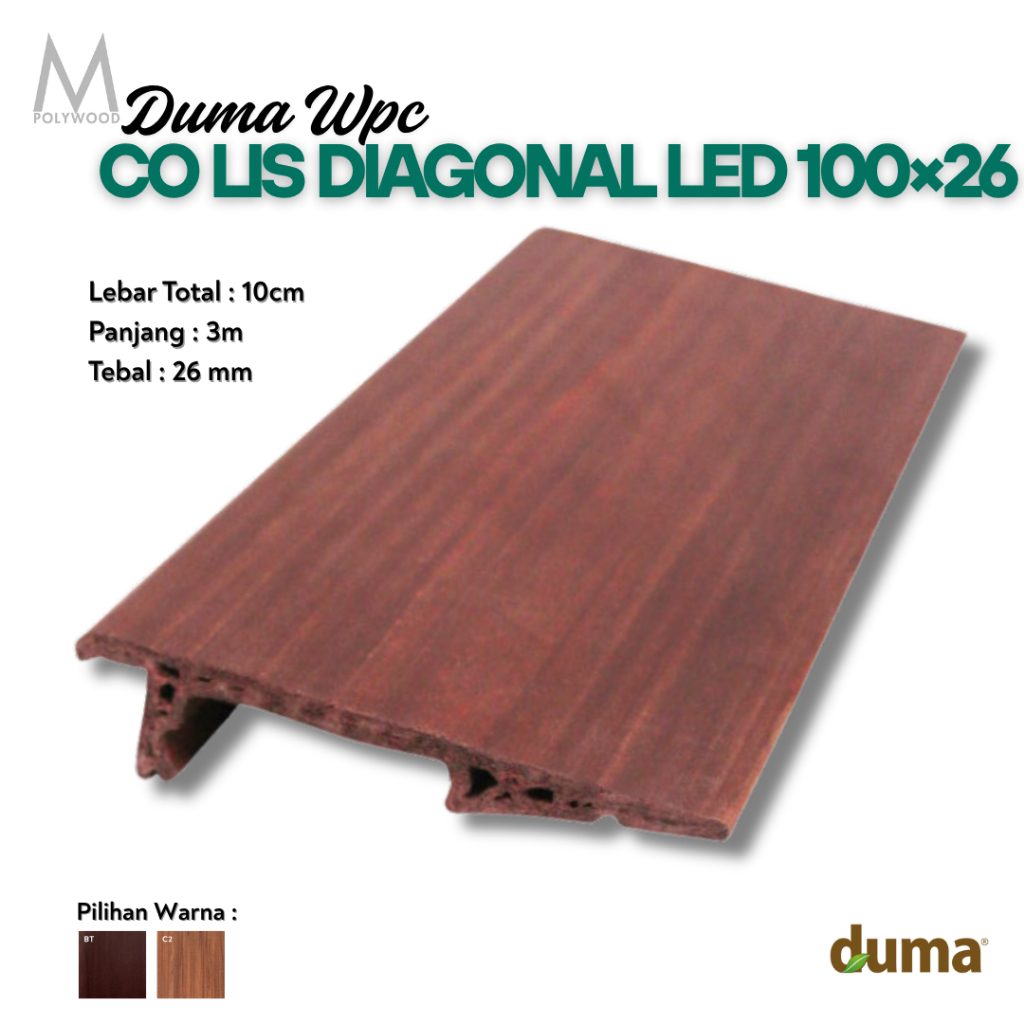 Jual Lis DUMA WPC Co Lis Diagonal LED / Lis Plafon WPC - DUMA WPC WALL ...